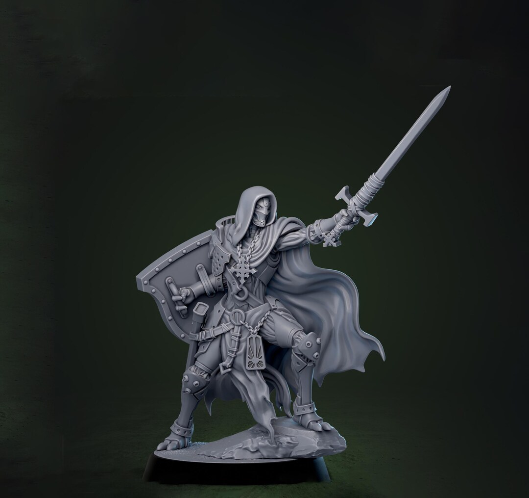 Forgeborn Templar Clockwork Knight Mechanical Paladin Fantasy Miniature ...