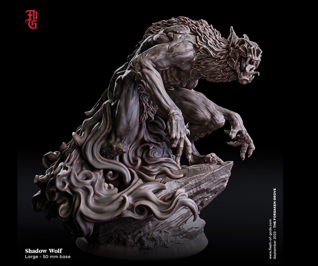 Shadow Wolf, Dire Wolf | 5 Sizes /scales - Boss Monster Mini -dnd ...