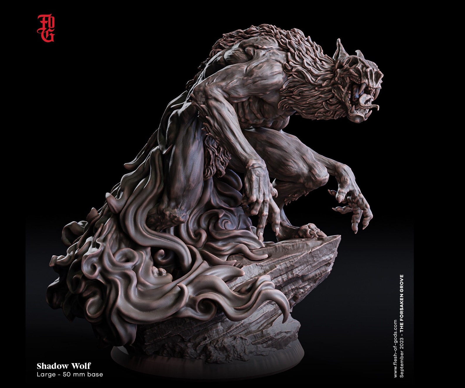Shadow Wolf, Dire Wolf | 5 Sizes /scales - Boss Monster Mini -dnd ...