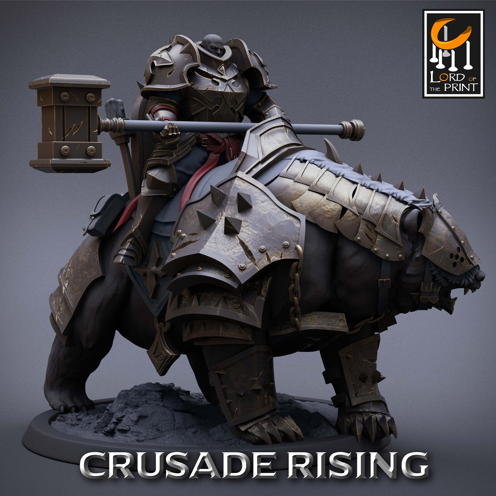 Paladin Knight Templar on Armored Giant Bear, Fighter Cavalier PC NPC ...