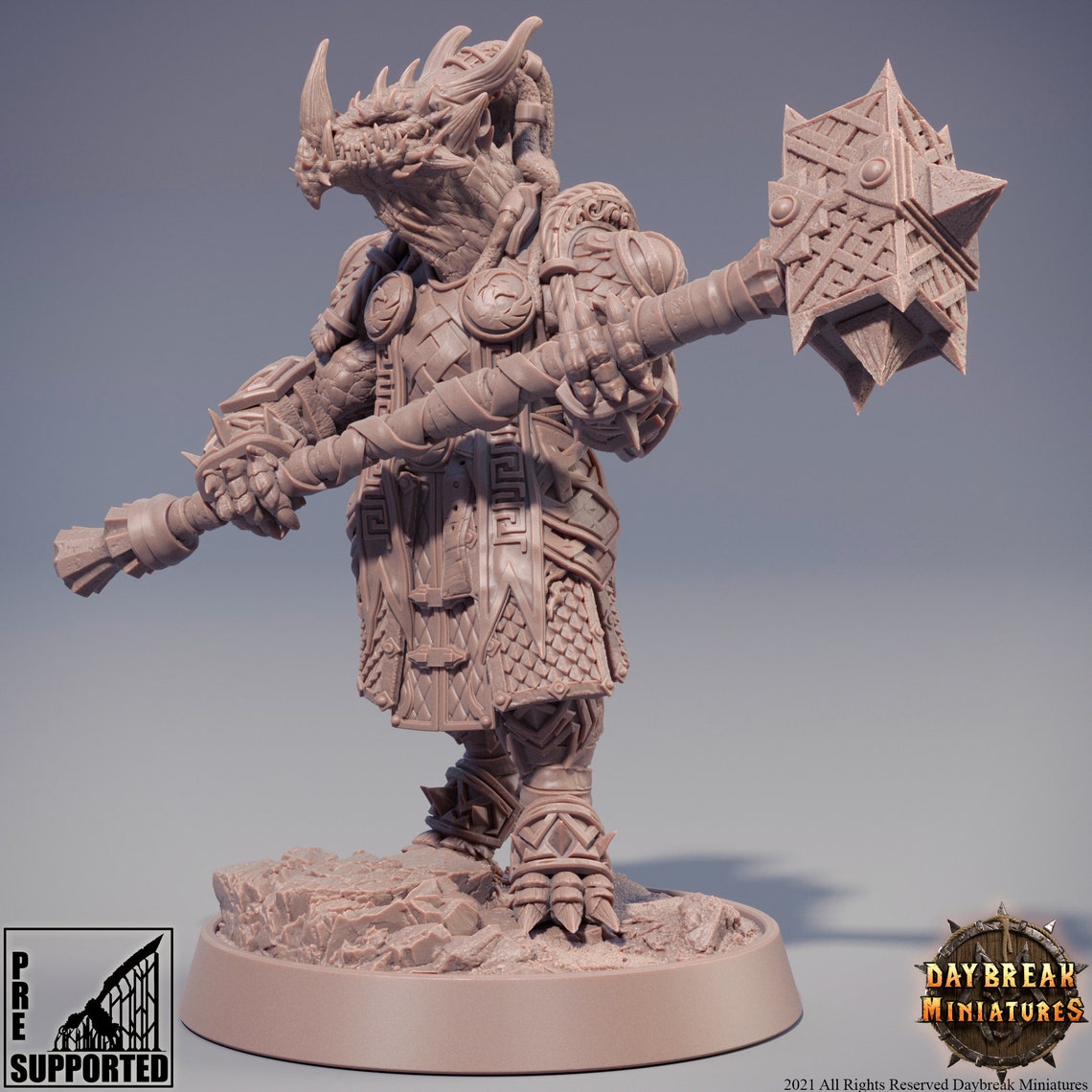 Dragonborn Paladin 2handed Maul Model | 3 Sizes /scale Resin Miniature ...