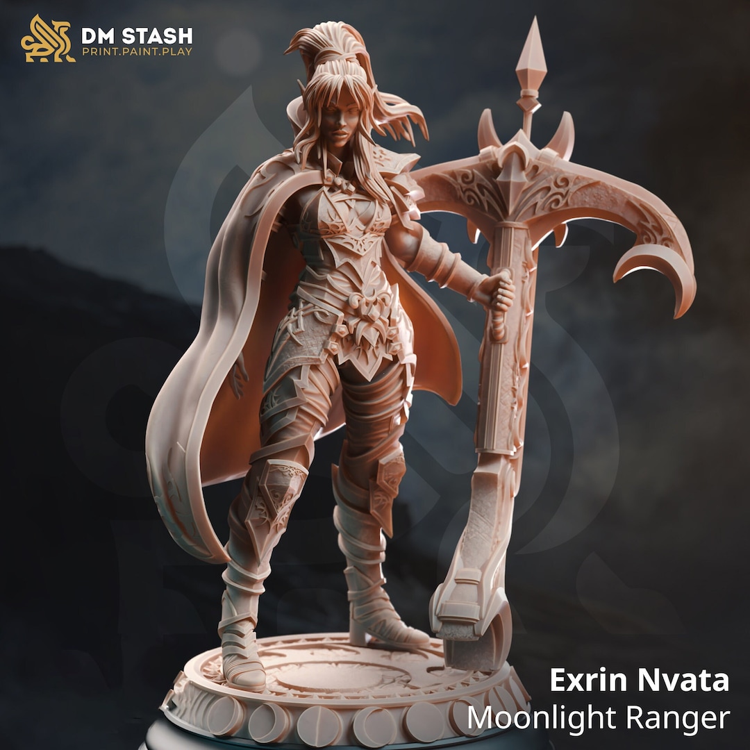 Female Elf Fighter Sharpshooter, Moon Elf, Eladrin Mini | 28mm,32mm ...