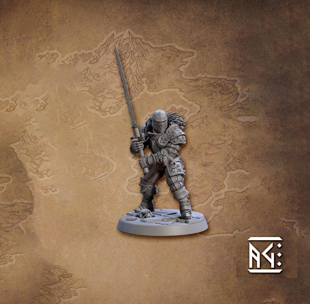 Human Fighter, 2 Handed Sword Platemail | 5 Sizes /scale Resin ...