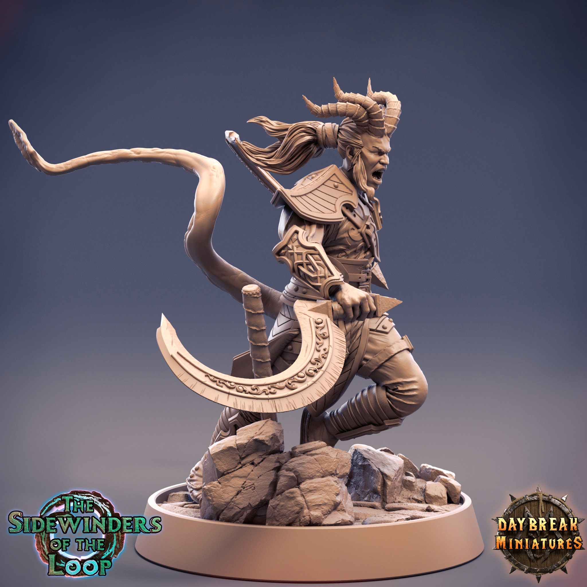 Tiefling Fighter Battle Master Two-weapon Style |3 Sizes /scale Resin ...