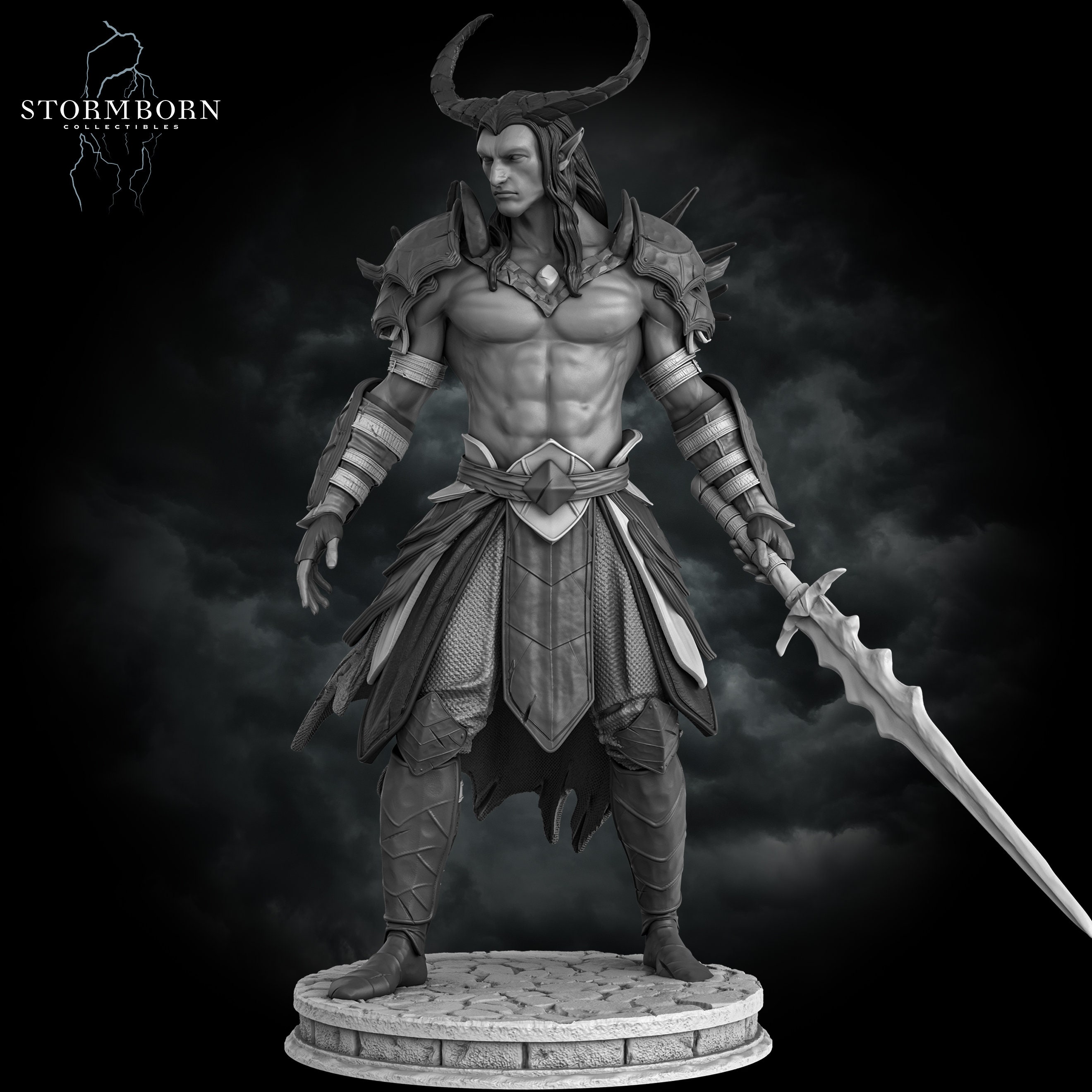 Tiefling Hexblade Warlock, Ranger Fighter PC / NPC Miniature | 5 Sizes ...