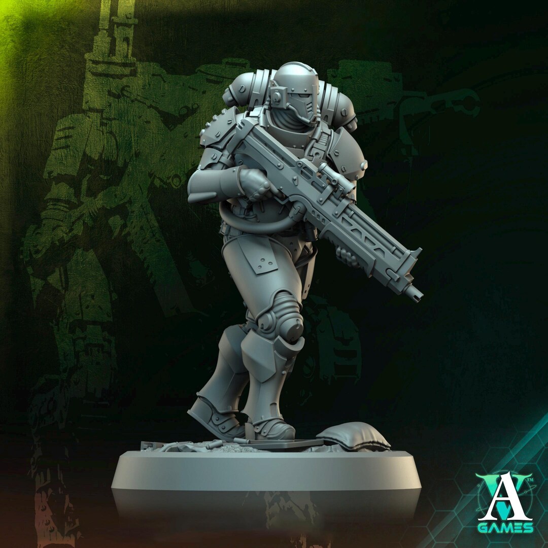 Sci-fi Miniature Space Soldier Argo Commando | 28mm,32mm Scales & 54mm ...