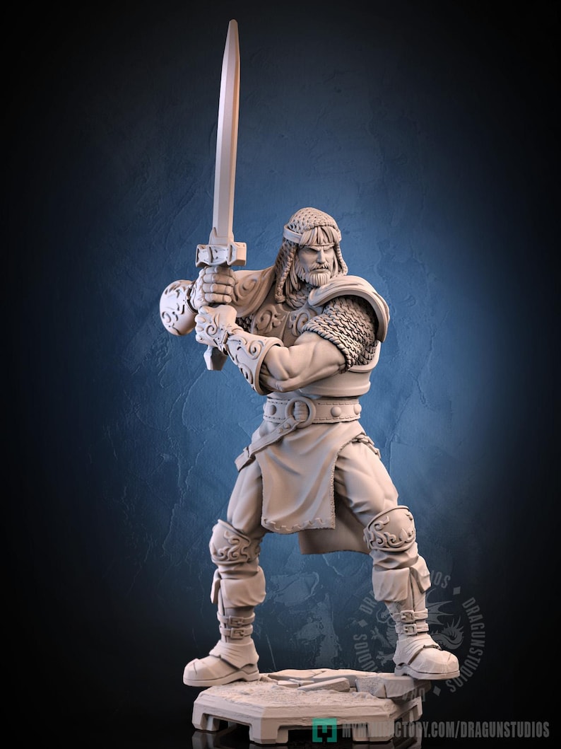 Human Fighter Miniature | Unpainted Resin Mini D&D - Etsy