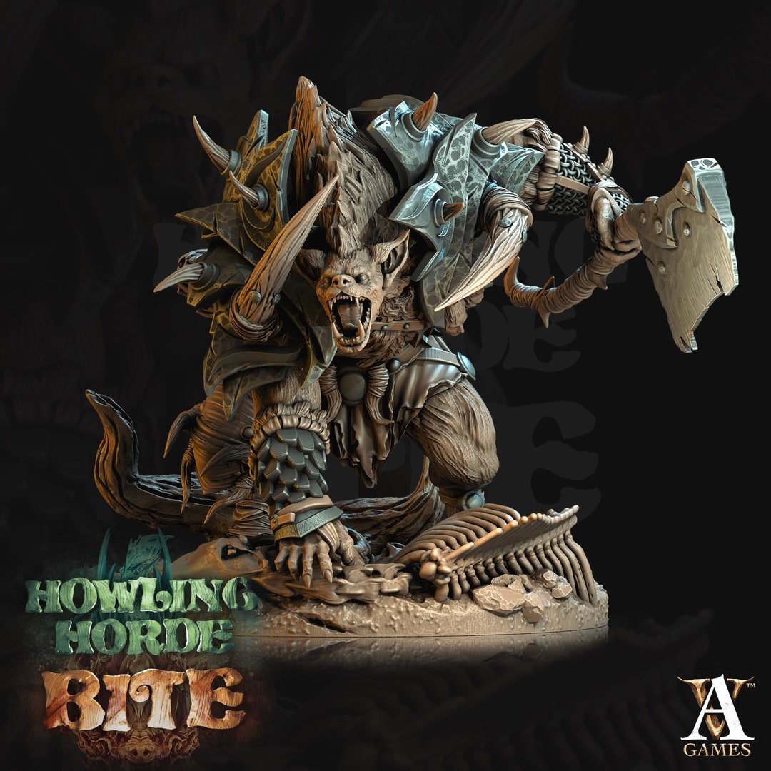 Gnoll Barbarian Brute W/ Axe | Resin Miniature | 4 Sizes /scales ...