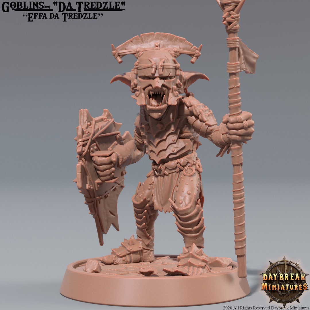 Goblin Chieftain | Dnd Miniatures | Dungeons and Dragons | 28mm, 32mm ...
