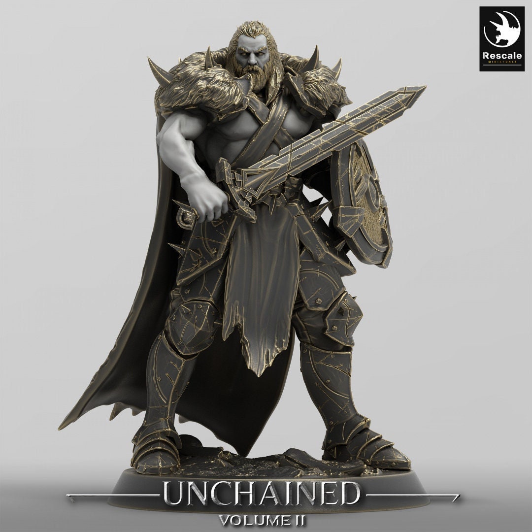 Ranger, Fighter, Sword and Shield, Dnd Unpainted Miniature| 28mm, 32mm ...
