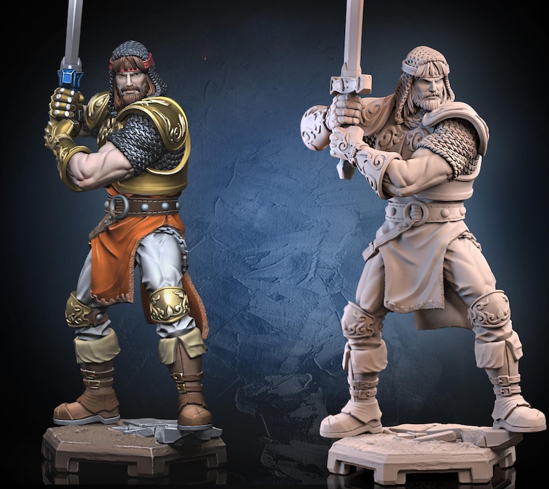 Human Fighter Miniature | Unpainted Resin Mini D&D - Etsy