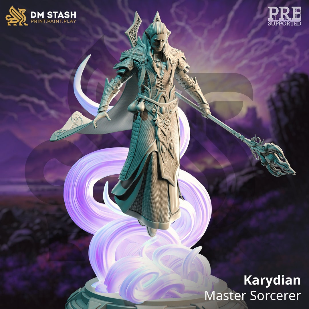 High Elf Lord Sorcerer Wizard Moon Elf Eladrin Miniature 28mm 32mm54mm75mm 100mm Scales