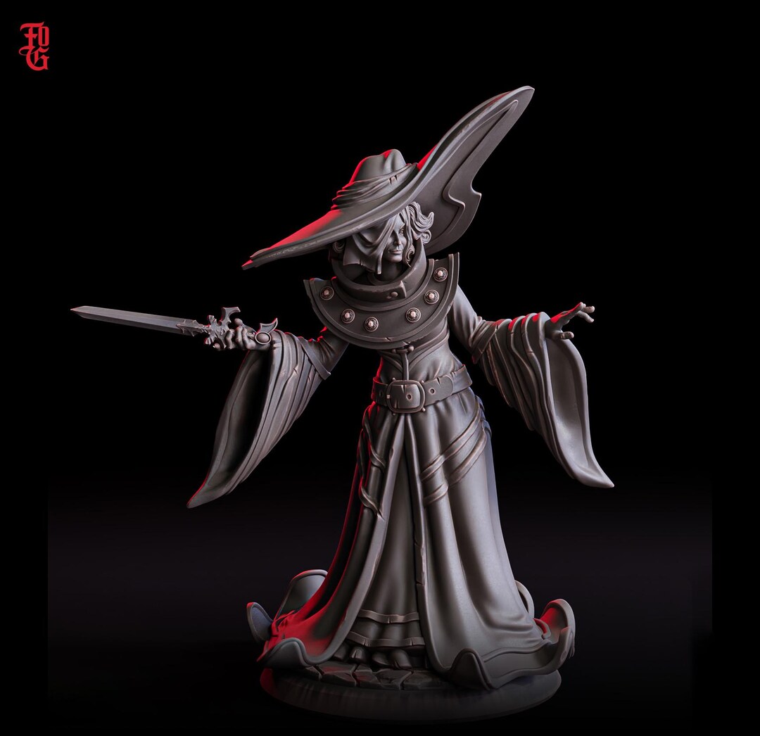 Female Wizard, Warlock, Sorcerer PC NPC | 28mm, 32mm,54mm, 75mm, 100mm ...
