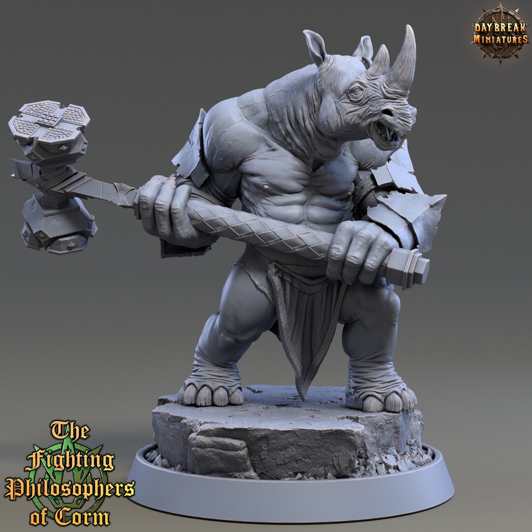 Rhinokin, Rhino-folk Warrior 4 Sizes /scales | D&D 5e Megaboss ...