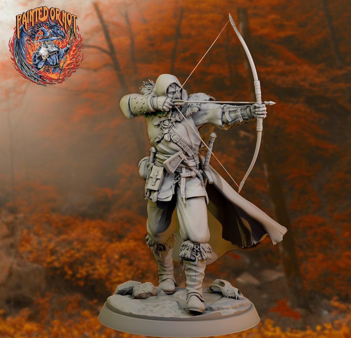 Human Ranger Fighter Shooting Bow, Paintedornot Original Design ...
