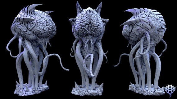 Elder Brain Mind Flayer Illithid Unpainted 130 Mm - Etsy