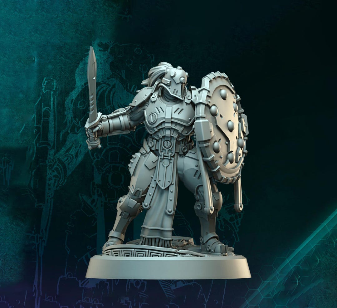 Sci-fi Miniature Space Knight, Hellas Black Hoplites | 5 Sizes /scales ...