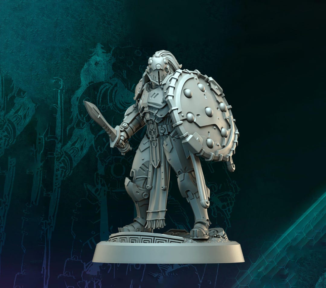 Sci-fi Miniature Space Knight, Hellas Black Hoplites | 5 Sizes /scales ...