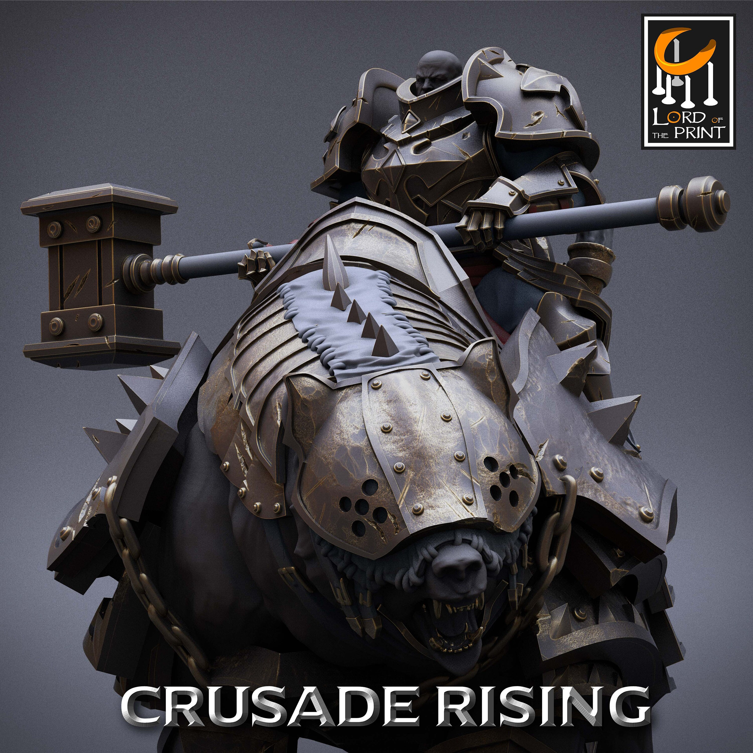 Paladin Knight Templar on Armored Giant Bear, Fighter Cavalier PC NPC ...