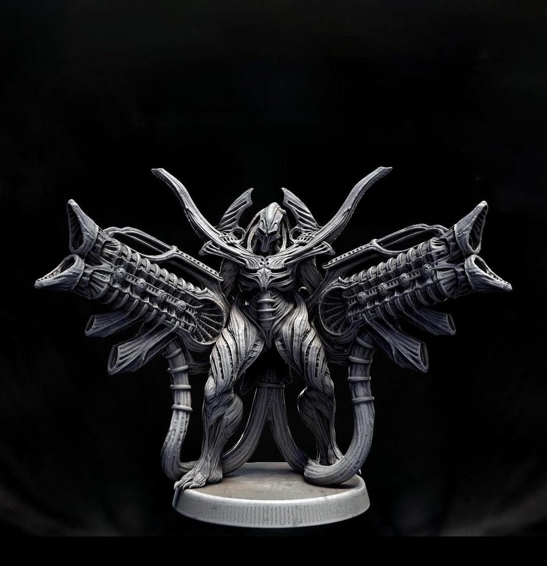 Sci-fi Miniature Robot Infantry, H.R Giger Style | 5 Base Sizes | Resin ...