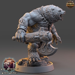 Bearfolk Werebear With Axe Humanoid | Scales: 28mm, 32mm,54mm,75mm | D ...