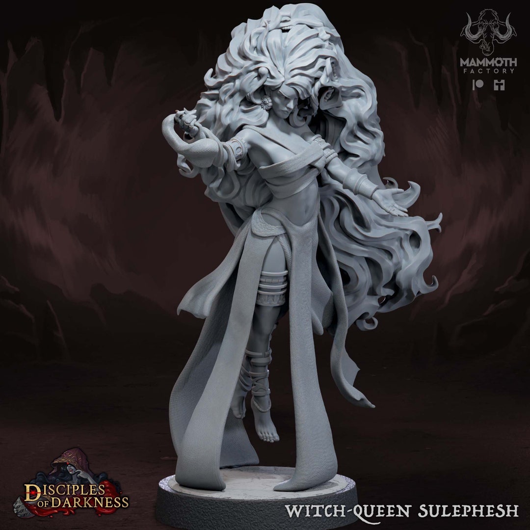 Female Sorcerer Warlock PC or NPC D&D Unpainted | 5 Sizes /scales ...