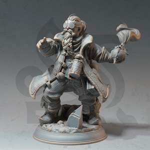 Dwarf Alchemist Artificer | Miniature | 28mm, 32mm, 54mm, 75mm Scales ...