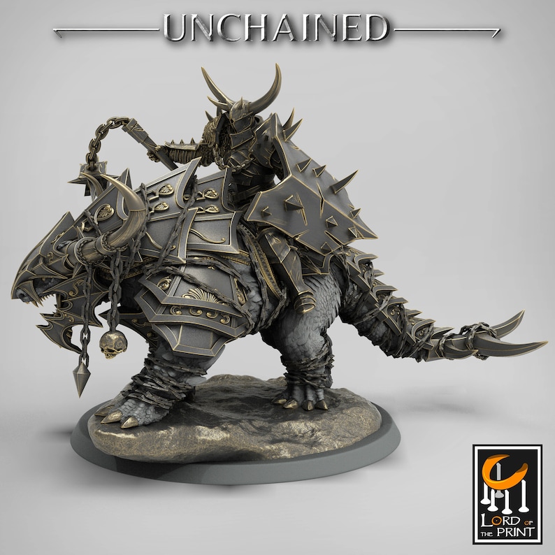 Chaos Knight on Armored Muscular Beast Flail and Shield - Etsy