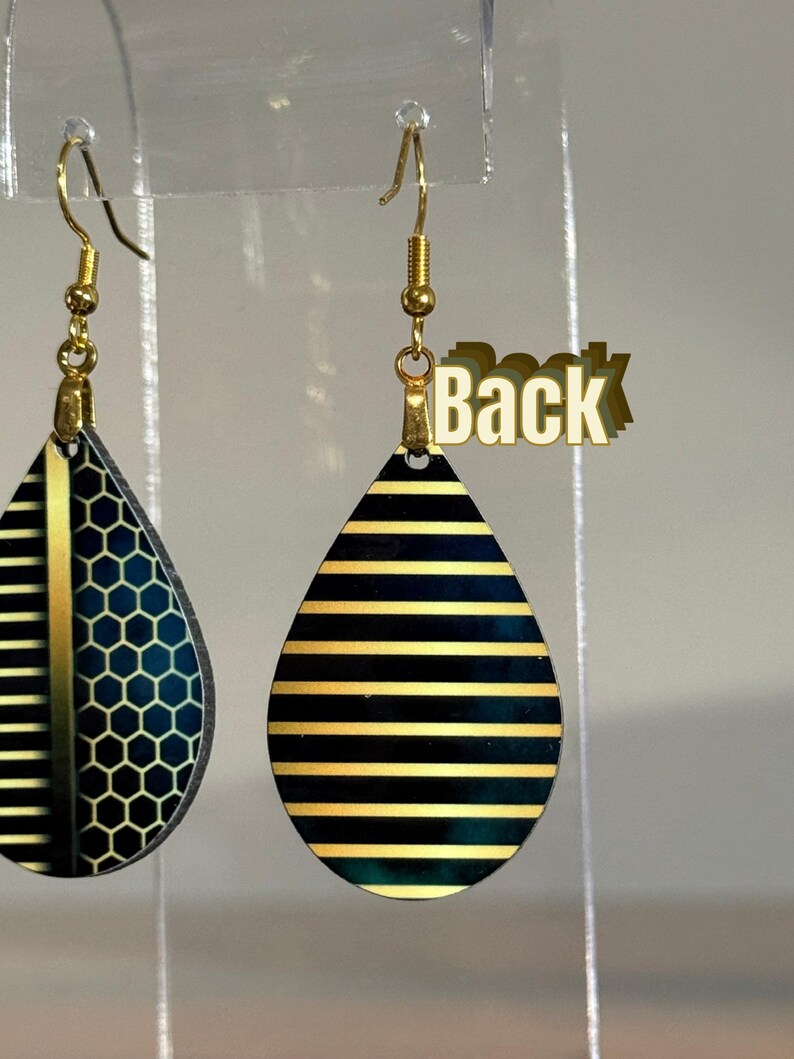 Geometric Honeycomb Teardrop Earrings - Etsy