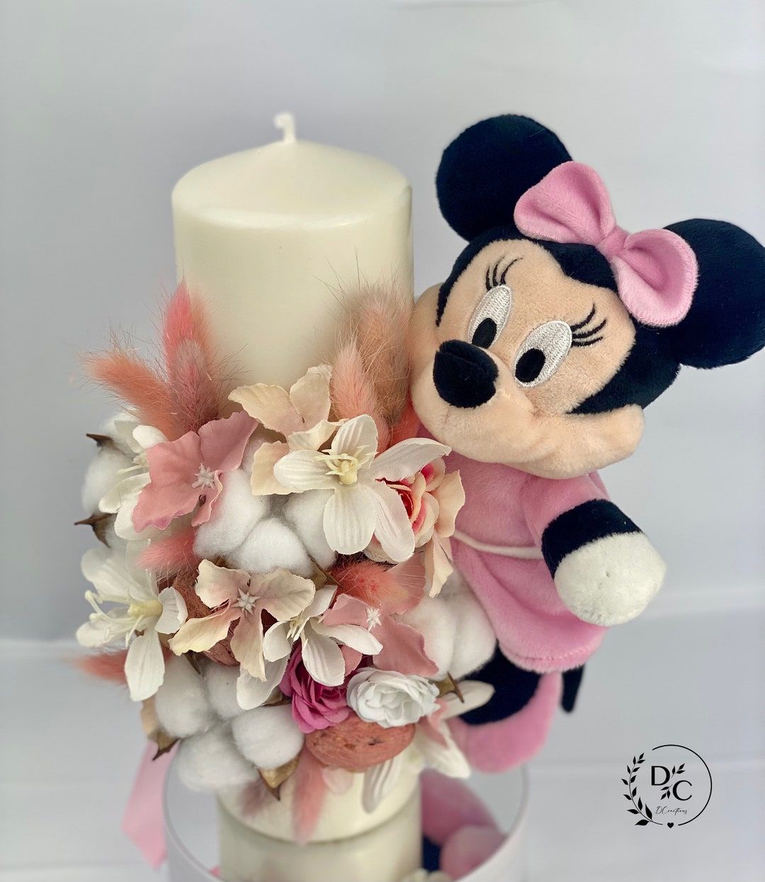 Mickey and Minnie Mouse Baptism Candle| Christening| Christening Gifts ...