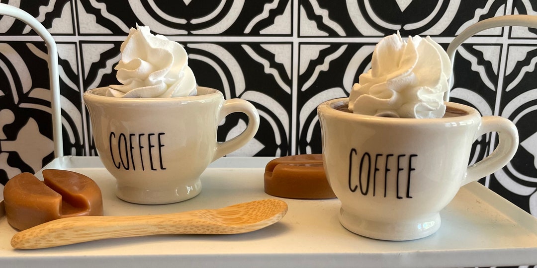 Mini Coffee Mug With Faux Whipped Cream/ Fake Drink/ Tiered Tray Decor ...