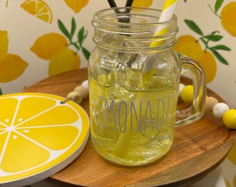 Retro / Vintage Faux Lemonade in a Mason Jar Fake Food. Lemon - Etsy