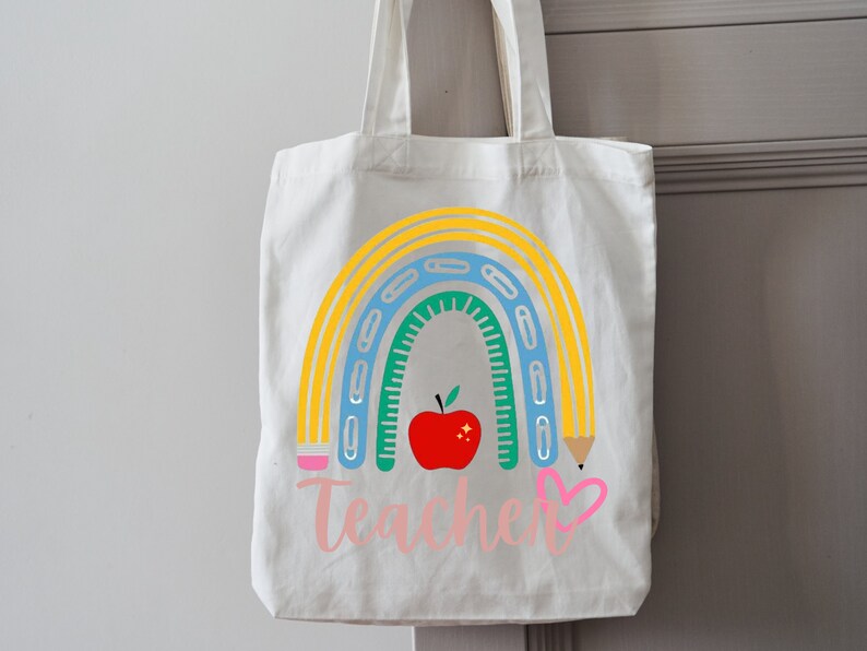 Teacher School Supplies Rainbow PNG, Back to School, Cute, Colorful ...