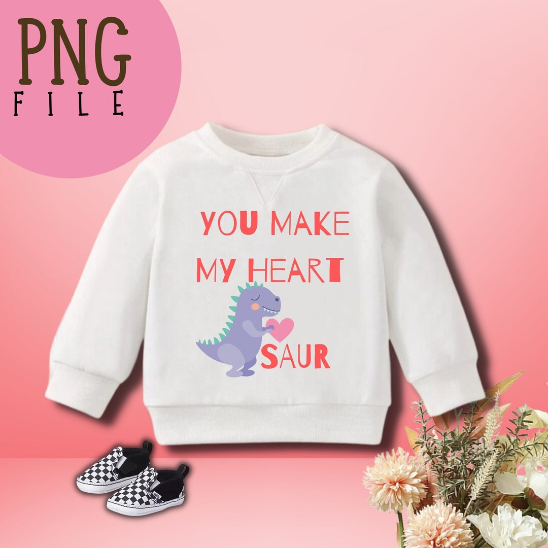 Make My Heart-saur PNG File, Valentine's Day Gift, Cute Valentine PNG ...