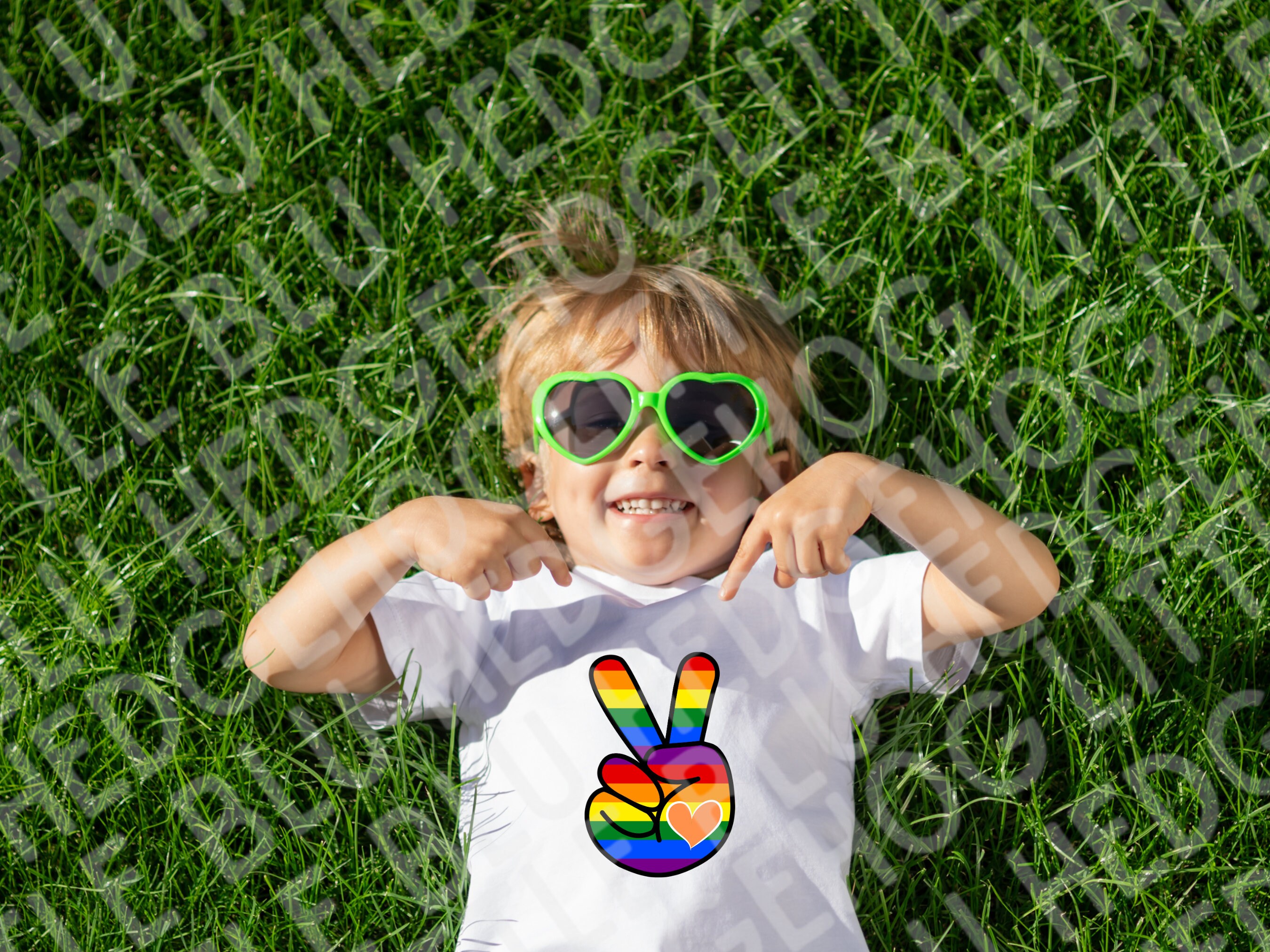 Rainbow Peace Sign Heart PNG: Kids T-shirt Cut File (digital Download ...