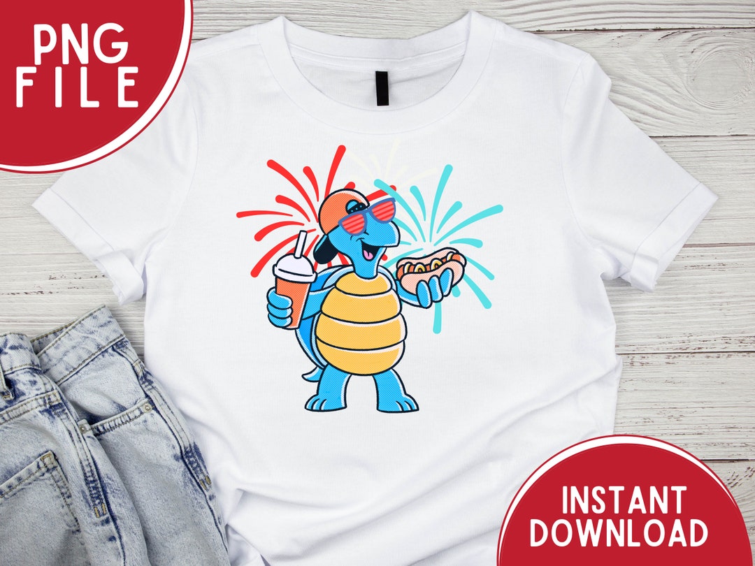Patriotic Turtle PNG, 4th of July, Hot Dog, Fireworks (digital) - Etsy