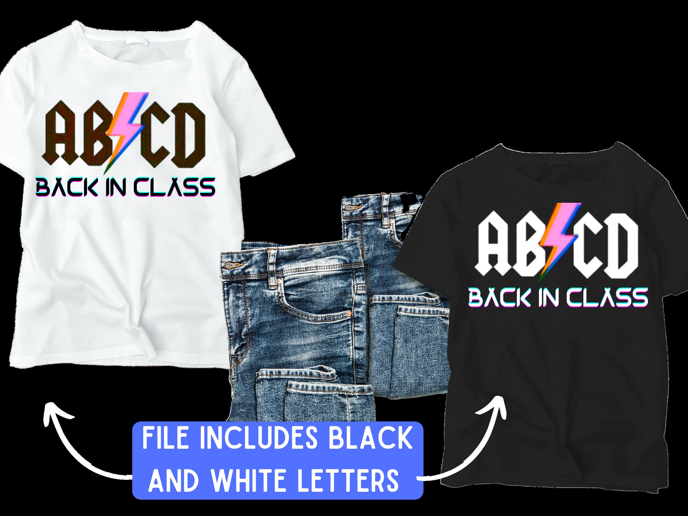 ABCD Back in Class PNG, Back to School, Kids Shirt, Hoodie, Easy to Cut ...