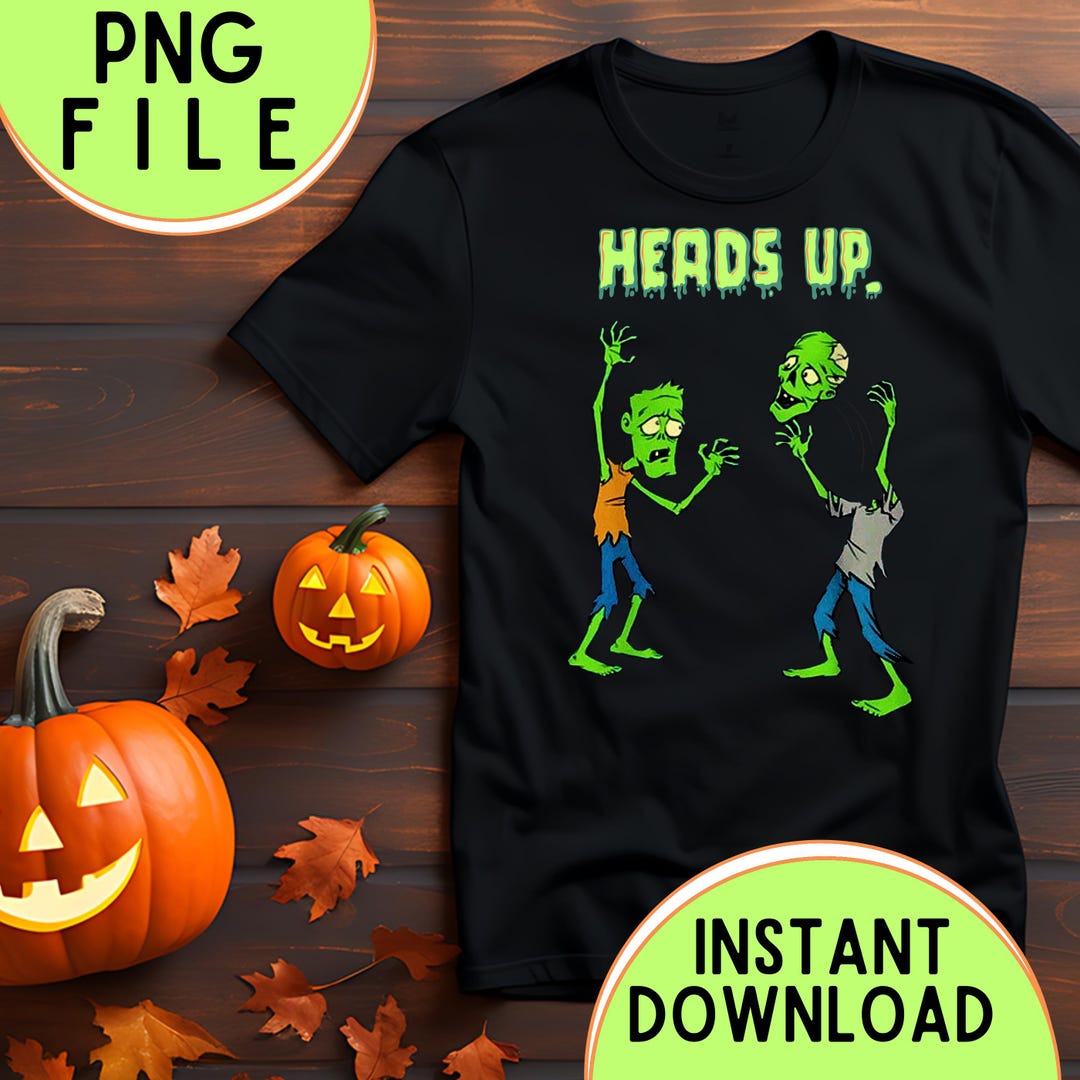 Heads up Funny Zombie PNG File, Instant Download, Walking Dead ...