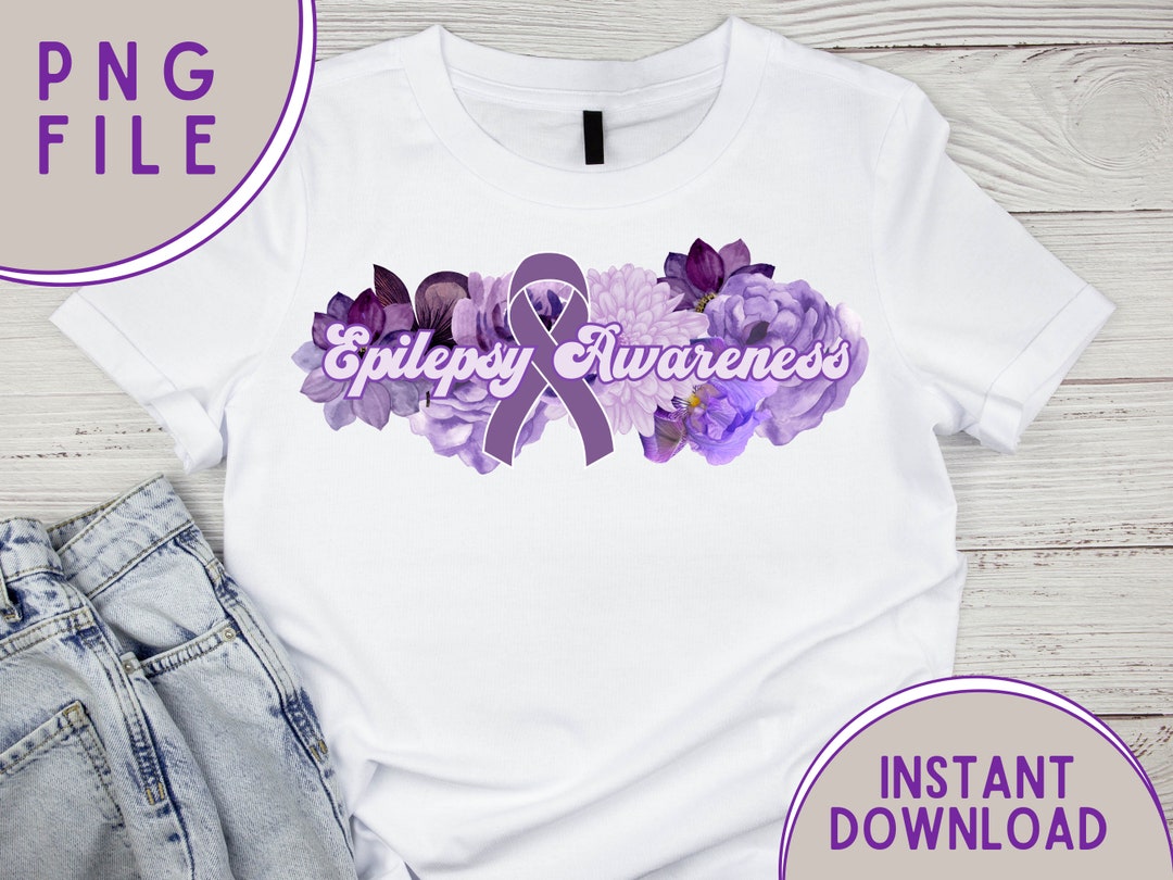 Epilepsy Awareness PNG, Purple Flowers, Purple Ribbon, Pretty, Support ...