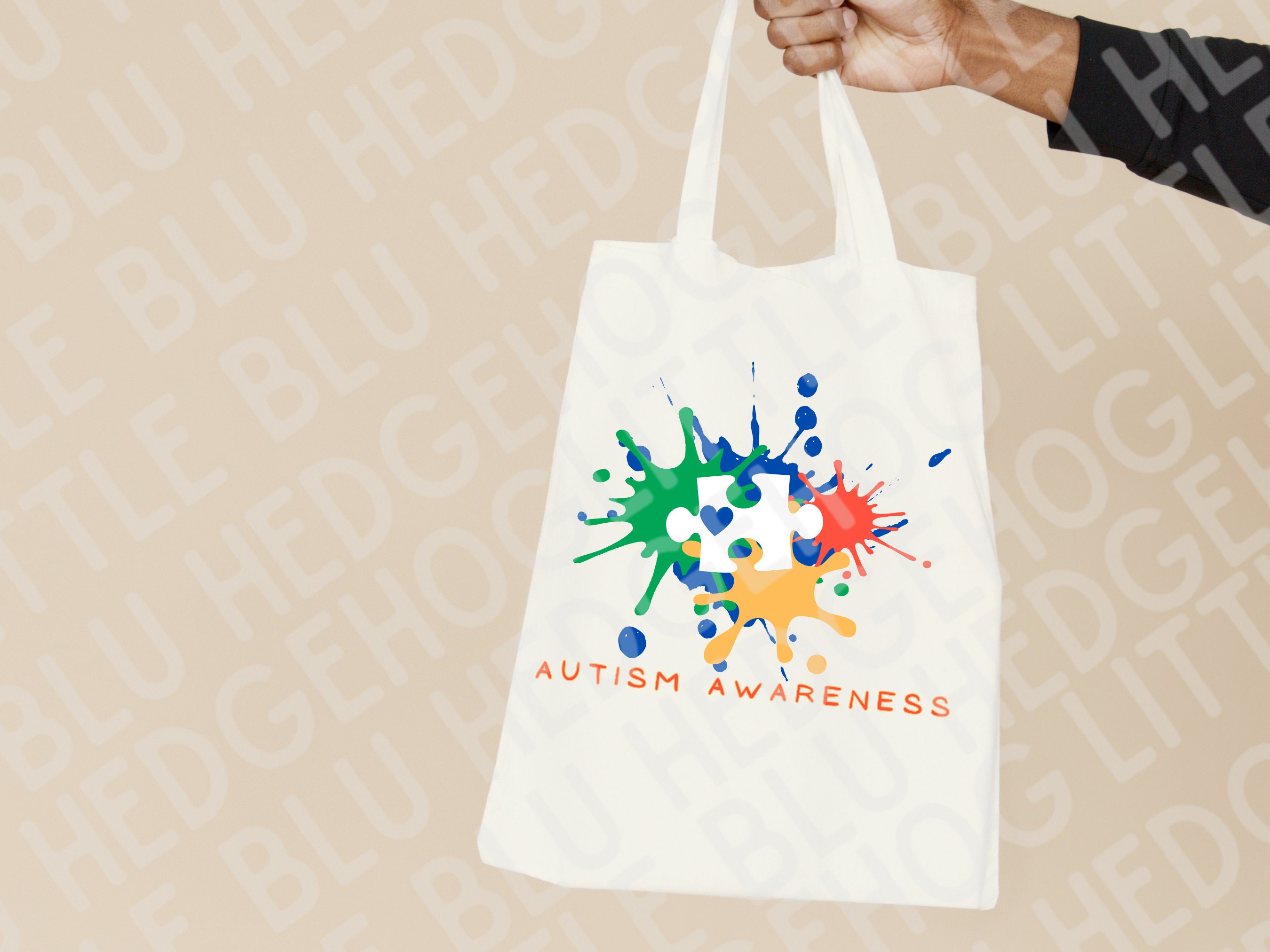 Autism Awareness Paint Splatter PNG: Puzzle Piece Heart Design (digital ...