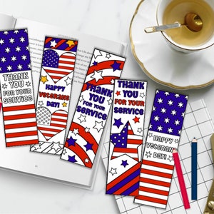 Veterans Day Coloring Bookmarks: Patriotic Kids Gift (PDF Download) - Etsy