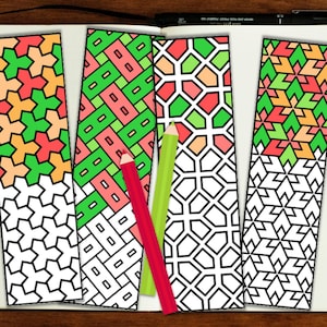 Coloring Bookmarks - Geometric Patterns for Coloring - Bold Coloring ...