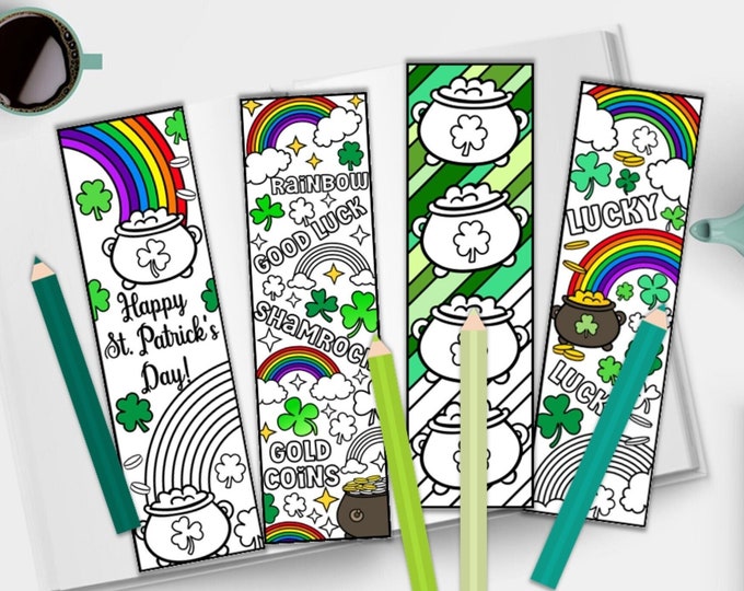 St. Patrick's Day Bookmarks, Coloring, Activities, Craft, Digital, for ...