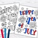 Happy 4th of July Coloring Cards - DIY Fourth of July Greeting Cards ...