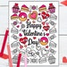 Happy Valentine's Day Coloring Page - Cute Sweets and Candy Coloring ...