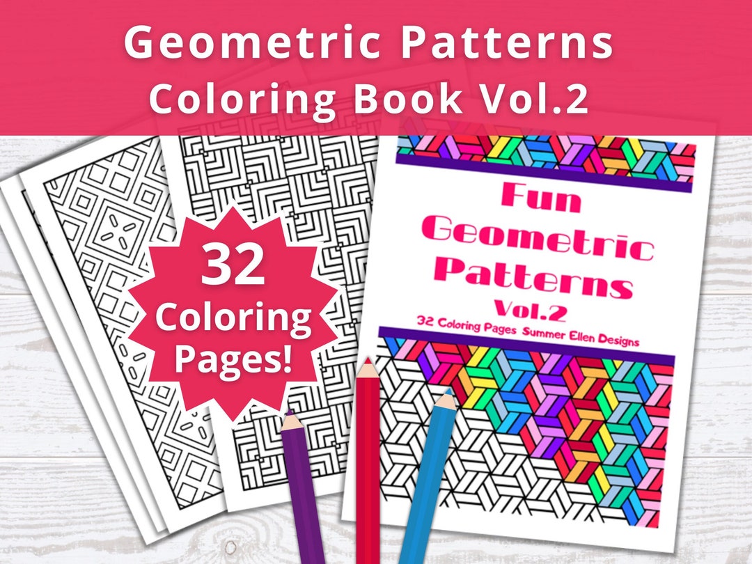 Geometric Coloring Book - Pattern Coloring - Adult Digital Abstract ...