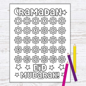 Ramadan Countdown Calendar - Kids Coloring Pages - Ramadan Advent ...