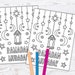 Ramadan Mubarak Coloring Cards: Lantern & Moon Crescents (PDF Digital ...
