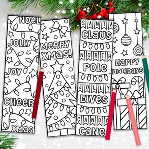 Cute Christmas Coloring Bookmarks Fun for All Ages Festive Christmas ...