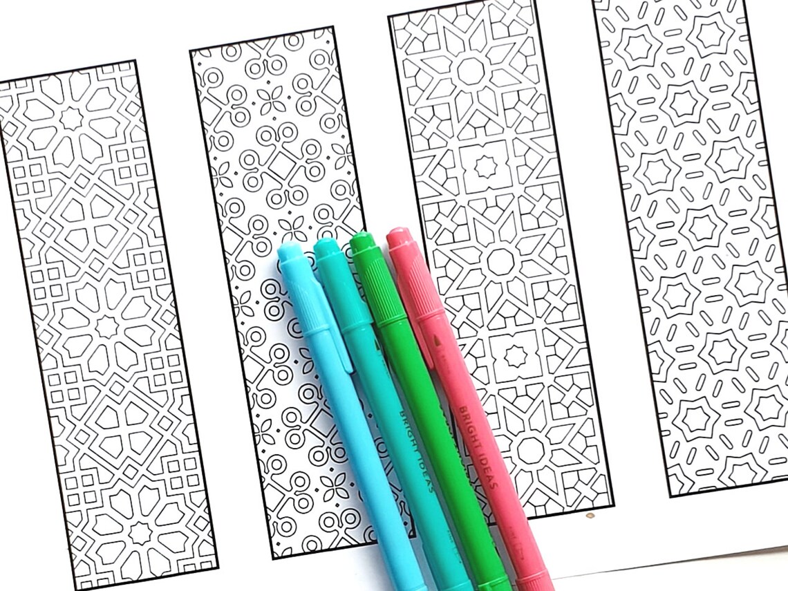 Coloring Bookmarks Adult Coloring Page Bookmarks to Color - Etsy